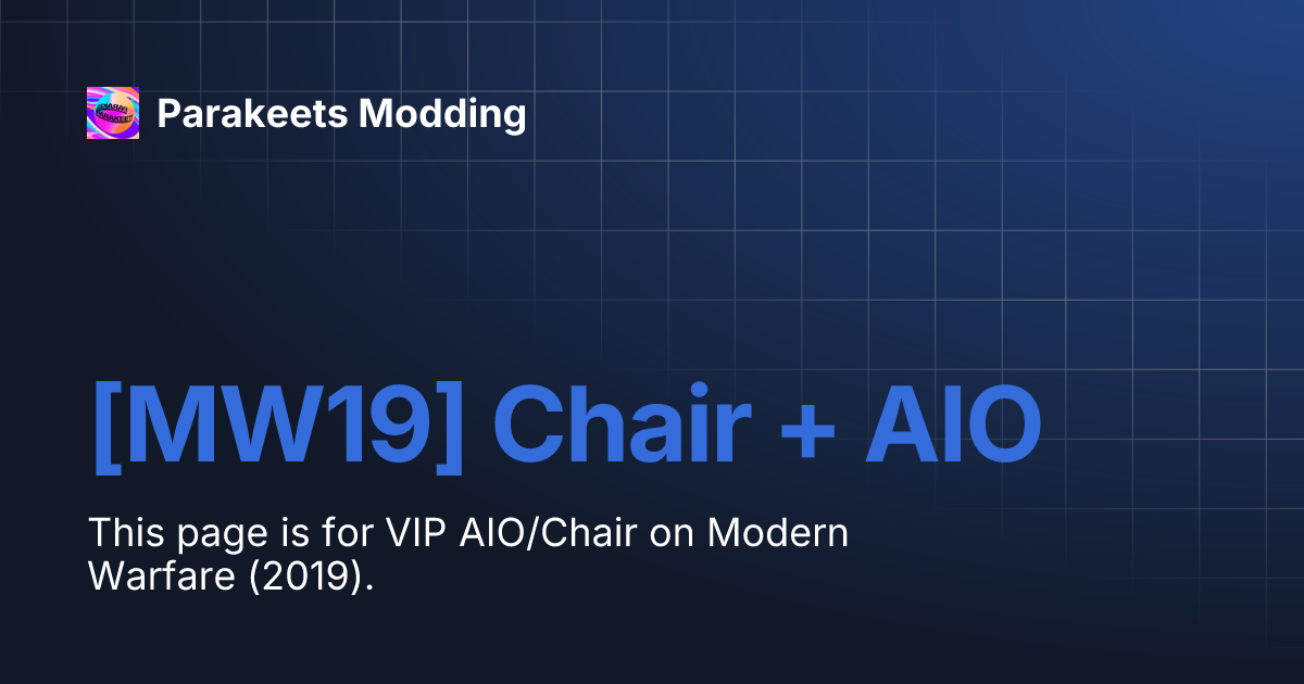 [MW19] Chair + AIO | Parakeets Modding
